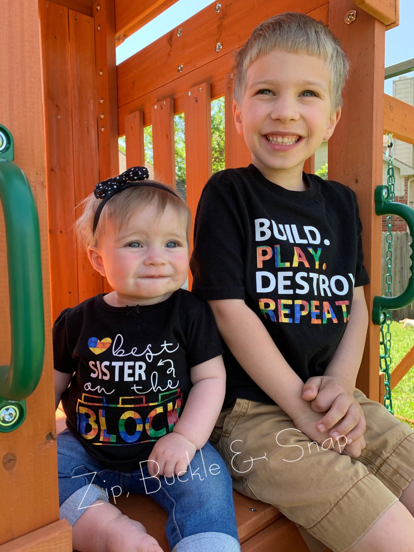 Best Sister/brother/cousin/friend on the Block Shirt, Bricks, Blocks ...