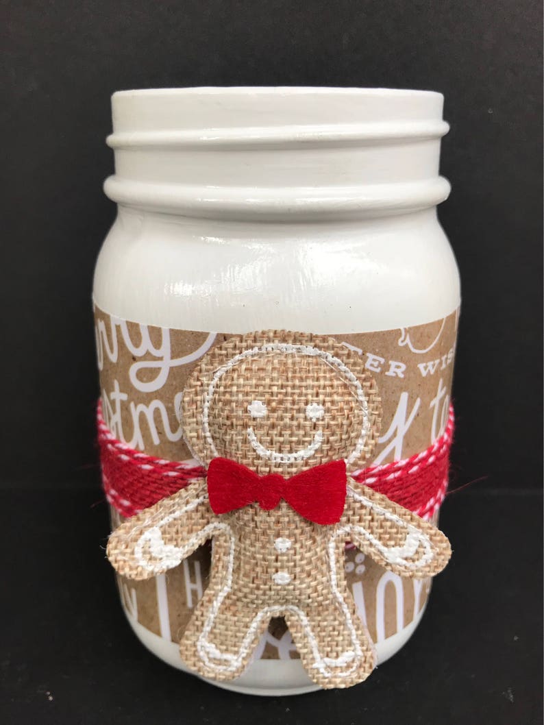 Gingerbread Man Mason Jar - Etsy