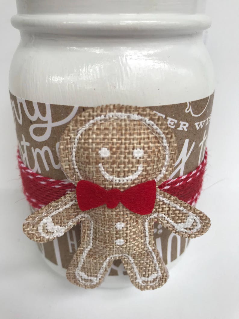 Gingerbread Man Mason Jar - Etsy