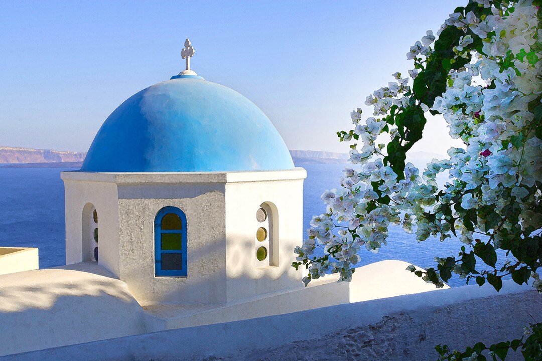 Santorini, Greece - Spring Blossoms - Etsy