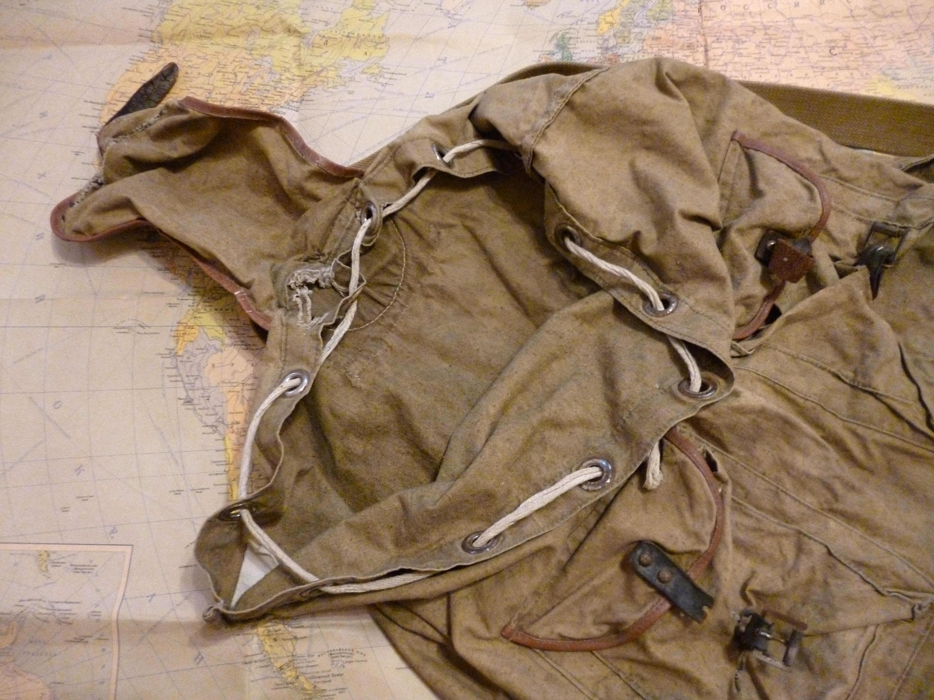 Antique Canvas Backpack 30s Distressed Genuine Salvage Old Military ...