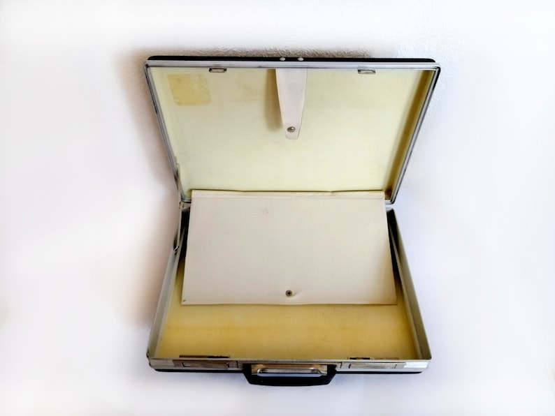 Black Briefcase Plastic Hard Shell Attache Case Black Mens Slim Bag ...