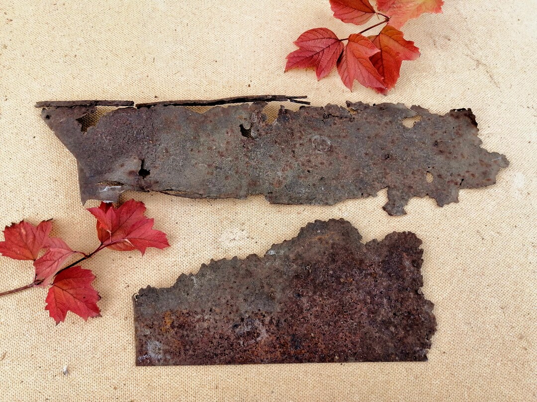 Antique Rusty Iron Metal Sheets Set of 2 Industrial Decor for Art Craft ...
