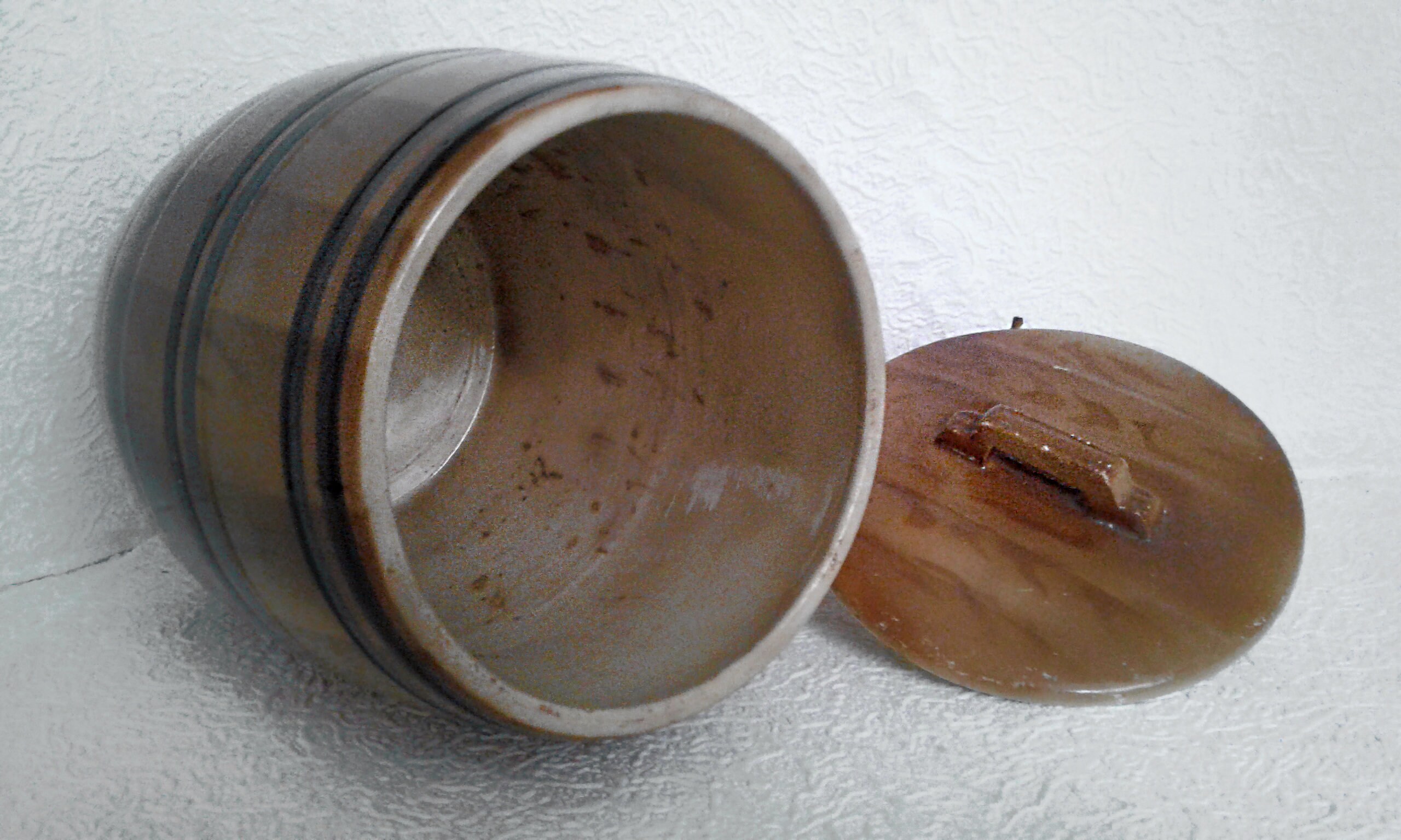 Glazed Ceramic Biscuit Barrel With Lid 3L Vintage Kitchen Brown ...