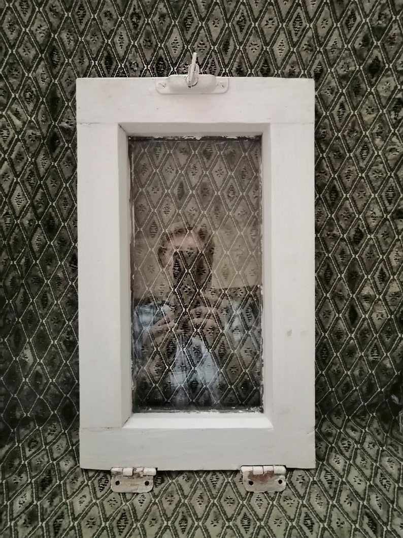 Small Wood Window Transom Pane Frame With Glass Vintage Salvage Retro ...