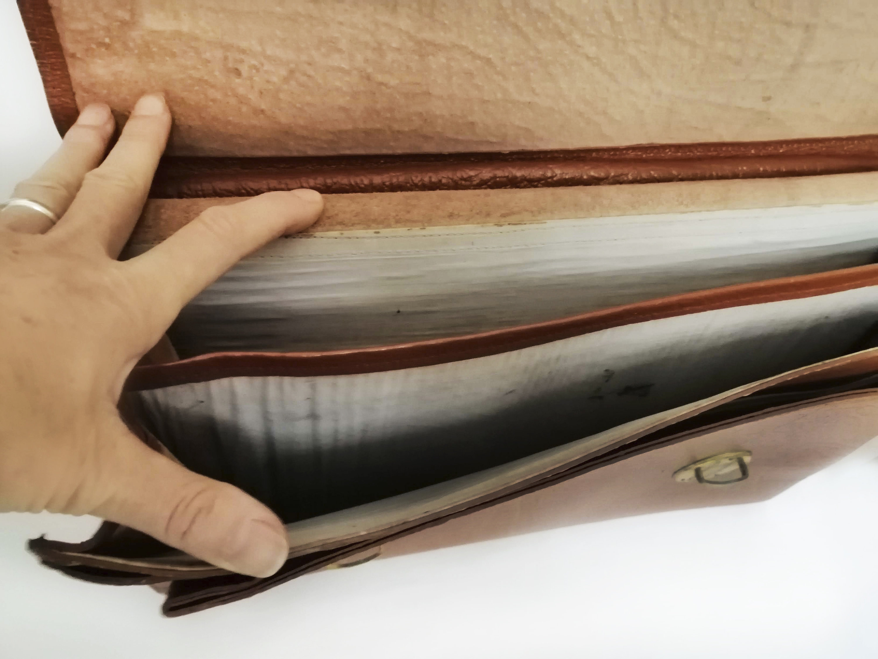 Vintage Portfolio Briefcase Tan Genuine Leather Business - Etsy