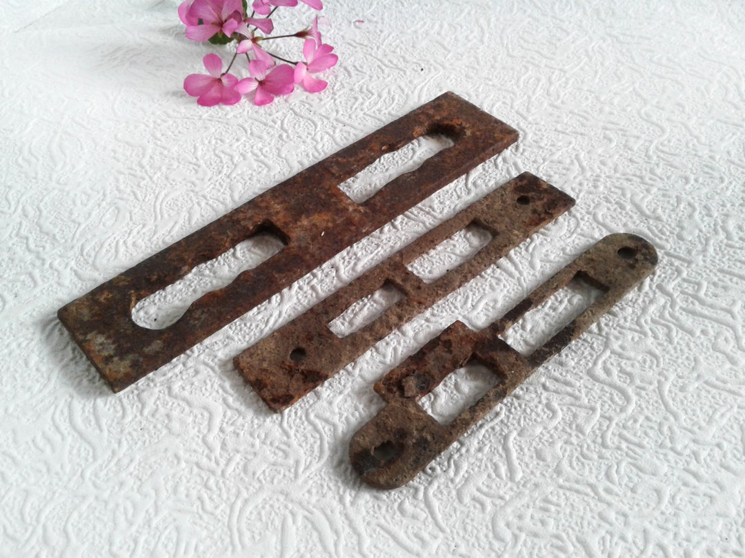 Antique Rusty Metal Pieces Set of 3 Old Iron Plates Bars Salvage Lot ...