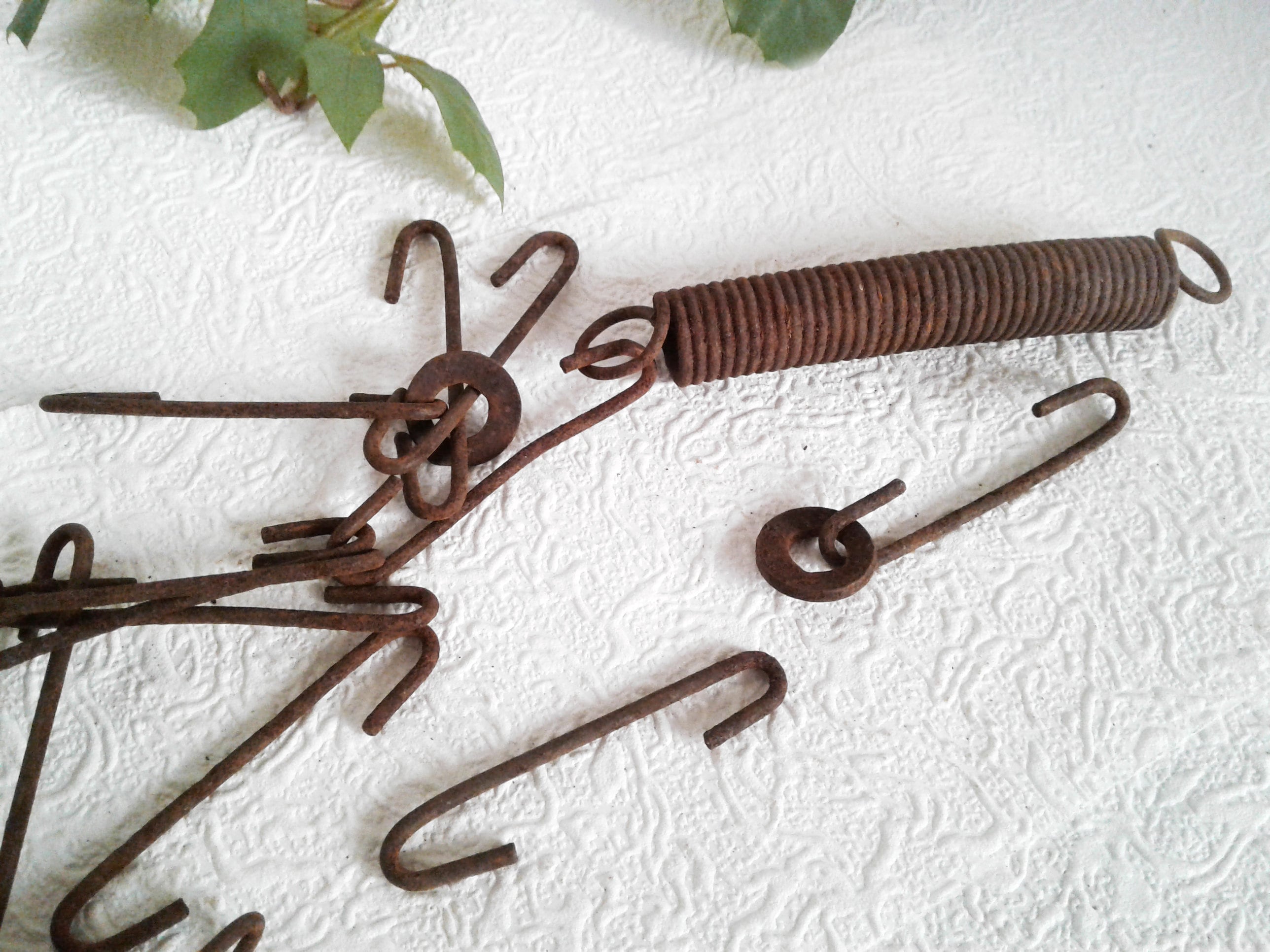 Antique Rusty Metal Bed Tension Springs Connectors Salvage Iron Craft ...