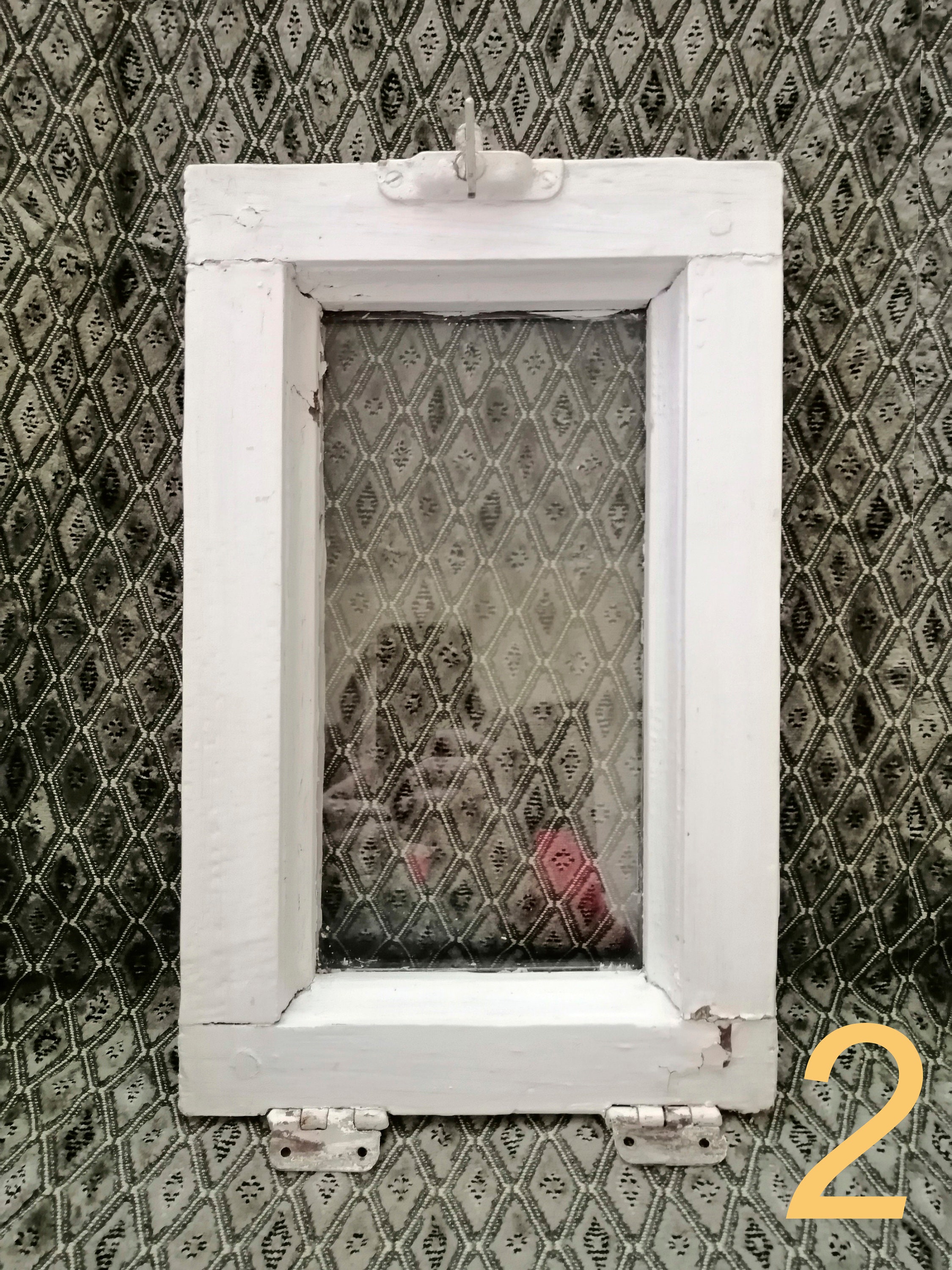 Small Wood Window Transom Pane Frame With Glass Vintage Salvage Retro ...