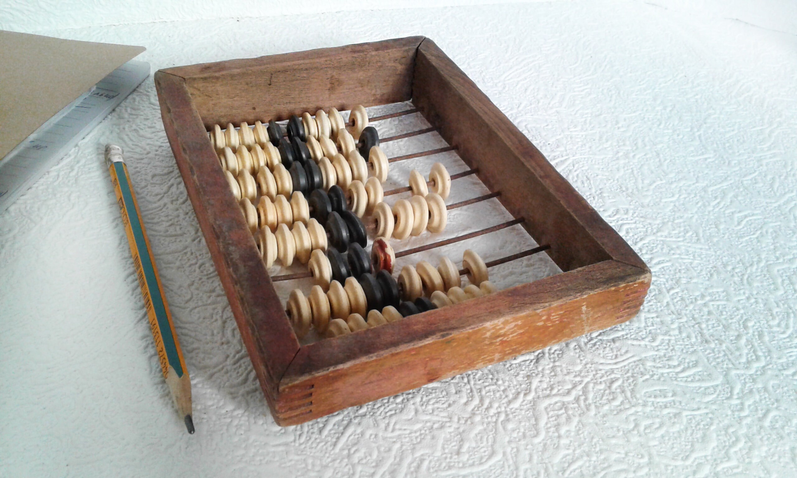 Small Abacus Vintage Wood Counting Frame Teach Children Count Numbers ...