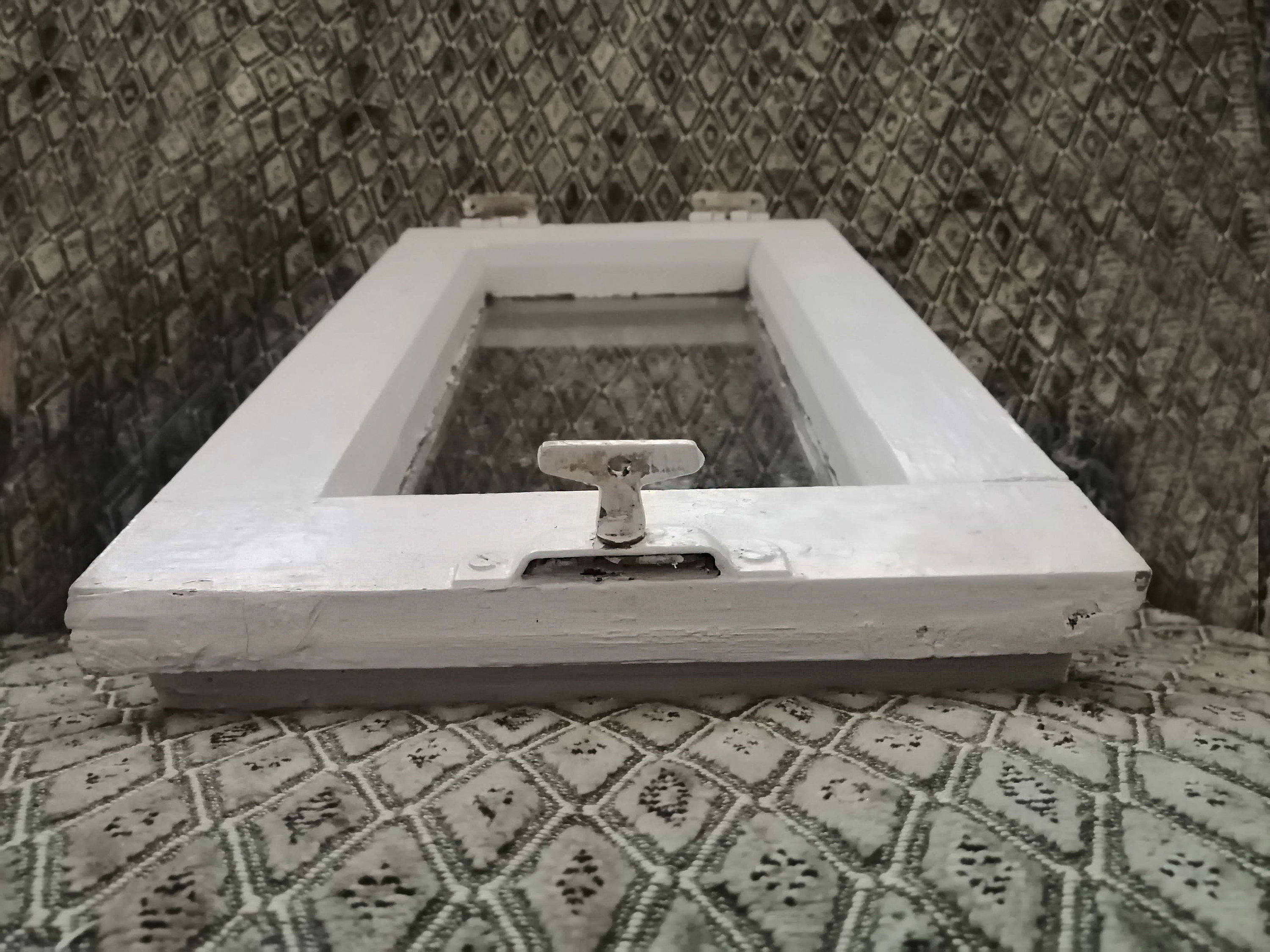 Small Wood Window Transom Pane Frame With Glass Vintage Salvage Retro ...