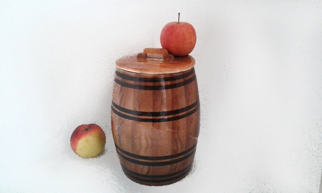 Glazed Ceramic Biscuit Barrel With Lid 3L Vintage Kitchen - Etsy