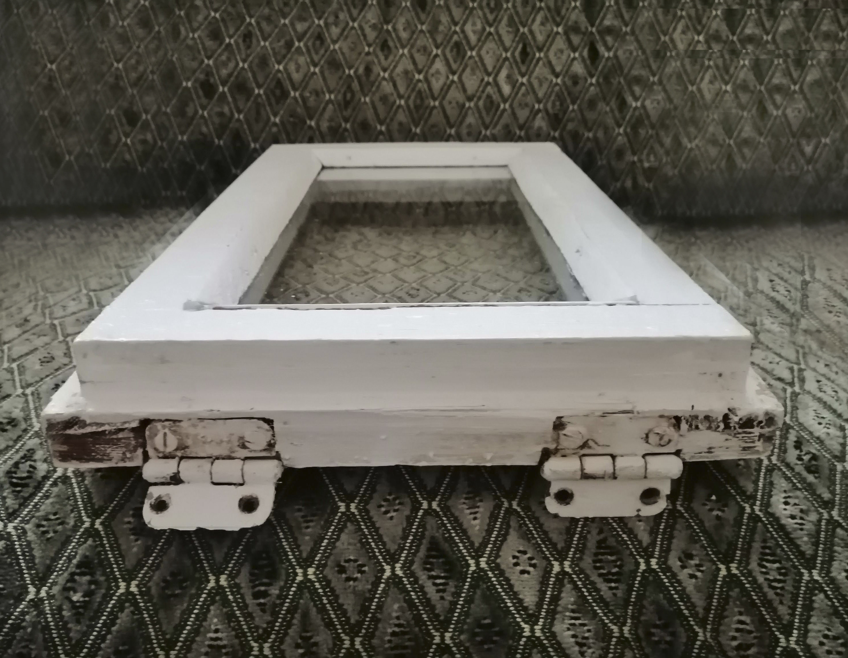 Small Wood Window Transom Pane Frame With Glass Vintage Salvage Retro ...