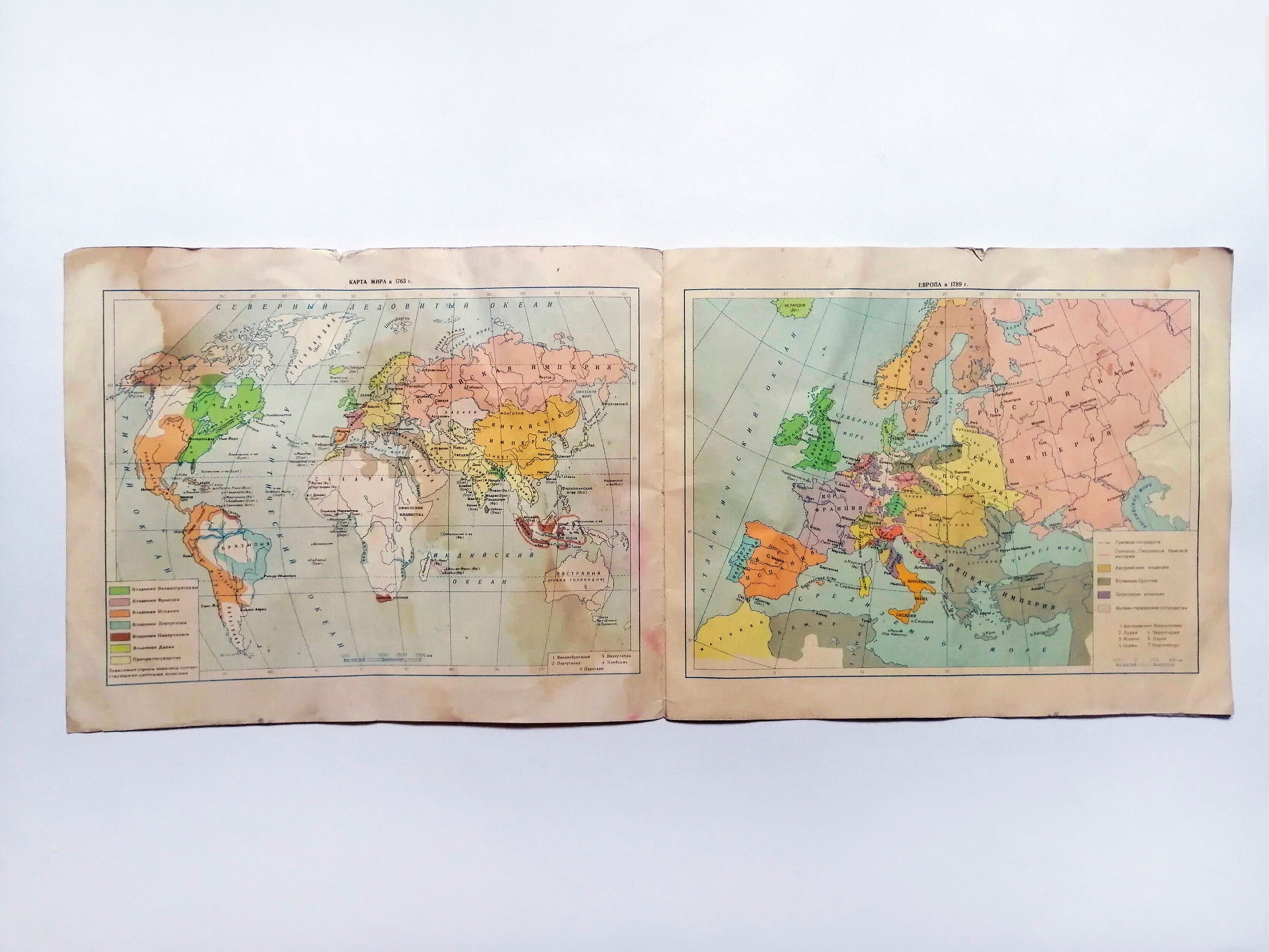 RARE Vintage Maps for World History 18 19th Century Textbook - Etsy