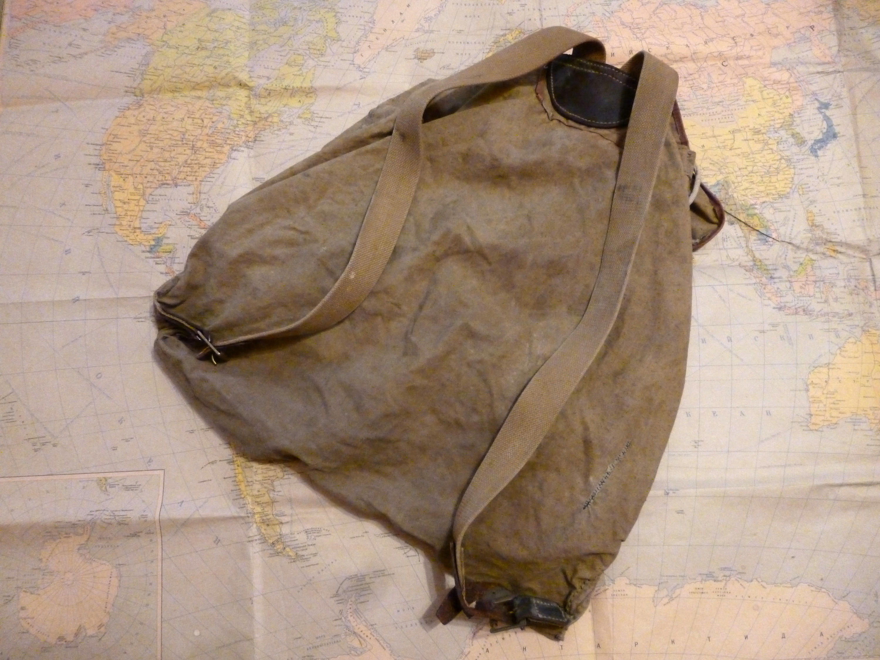 Antique Canvas Backpack 30s Distressed Genuine Salvage Old Military ...