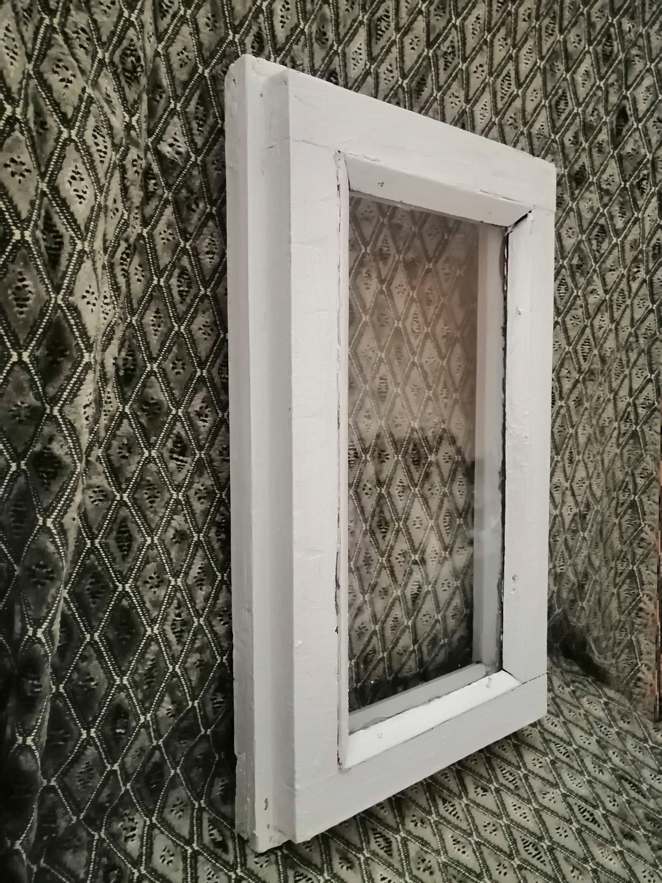 Small Wood Window Transom Pane Frame With Glass Vintage Salvage Retro ...