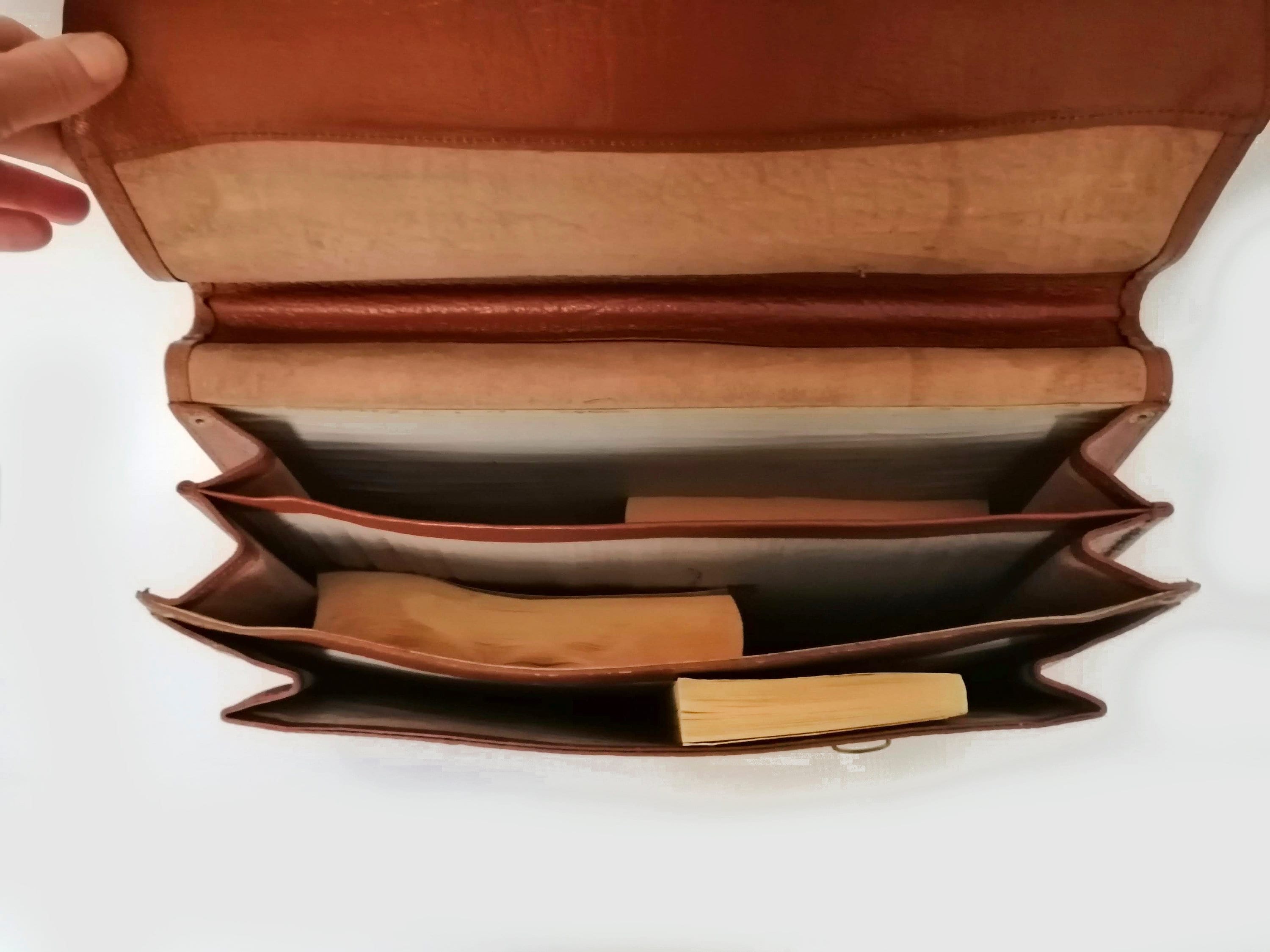 Vintage Portfolio Briefcase Tan Genuine Leather Business - Etsy