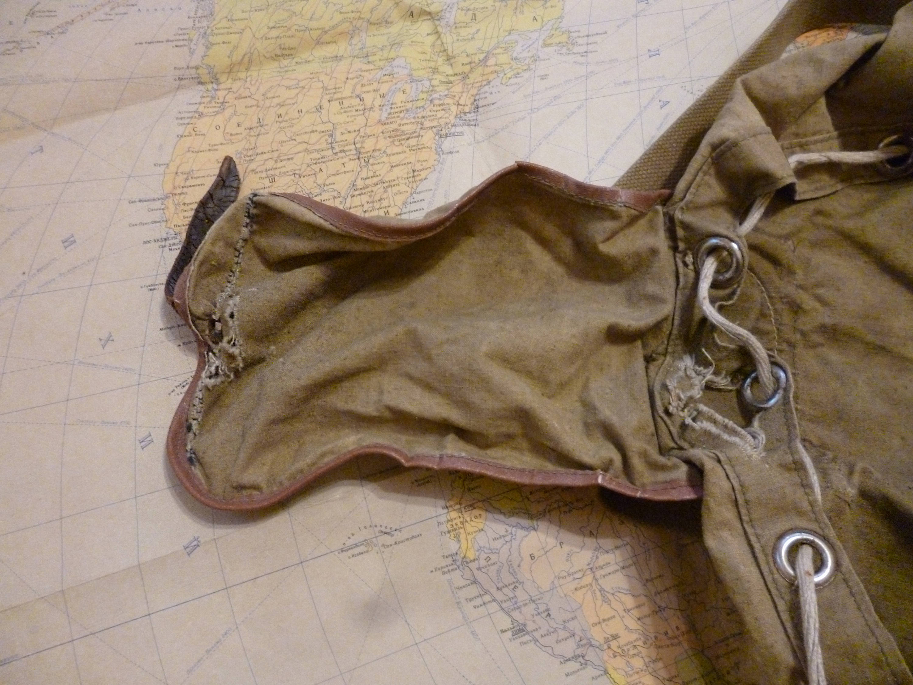 Antique Canvas Backpack 30s Distressed Genuine Salvage Old Military ...