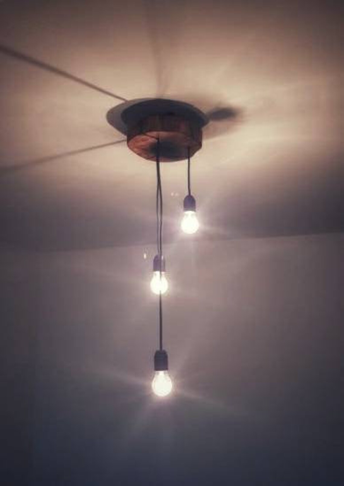 Ceiling Light - Oak Live Edge - Etsy