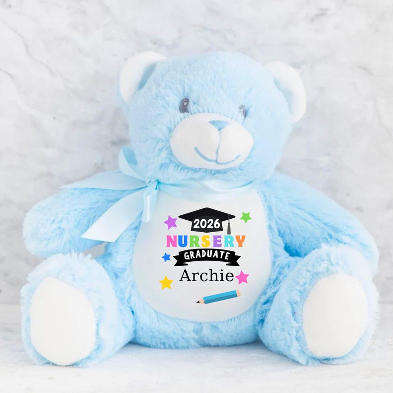 Personalised Nursery Leaver Teddy 2026 Kids Preschool Graduation Pencil ...