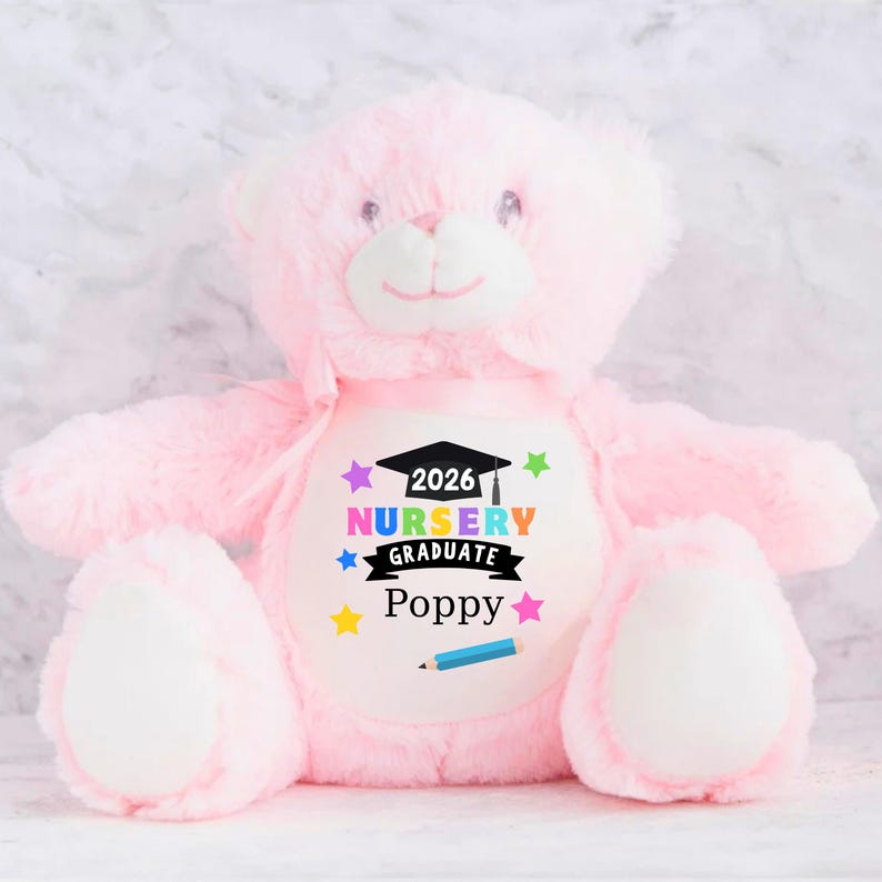 Personalised Nursery Leaver Teddy 2026 Kids Preschool Graduation Pencil ...