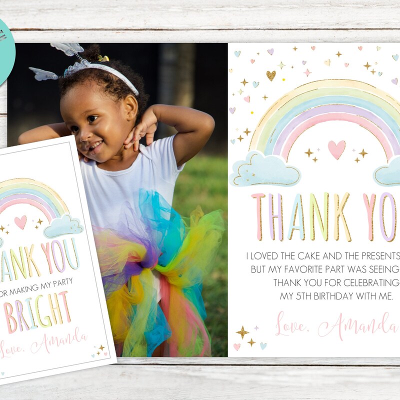 Rainbow Thank You - Etsy