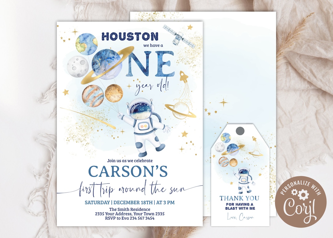 Editable Planet Birthday Invitation Outer Space Invitation Space
