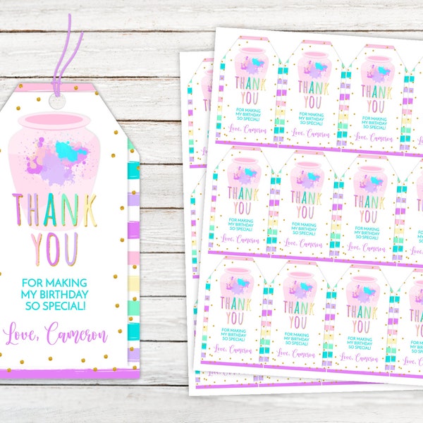 Art Party Favor Tags - Etsy