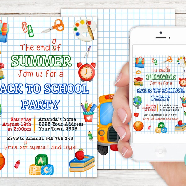 School Invitation - Etsy