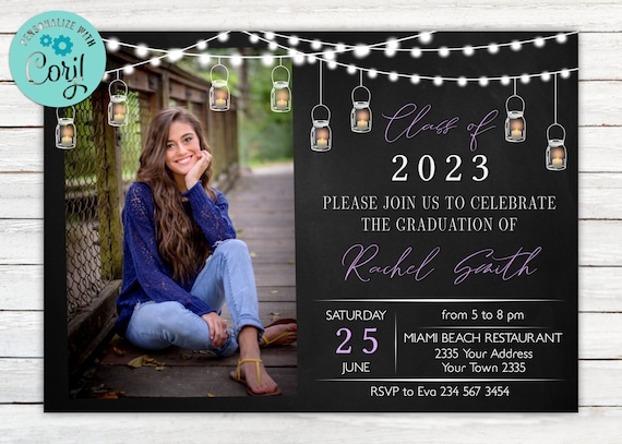 Editable Graduation Invitation. High School Graduation. - Etsy