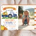 Editable Tractors Pumpkins Bales of Hay Birthday Invitation. - Etsy