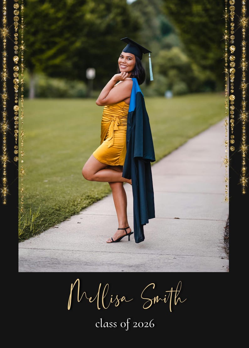 Editable Graduation Party Invitation. Class of 2026. Glitter Graduation ...