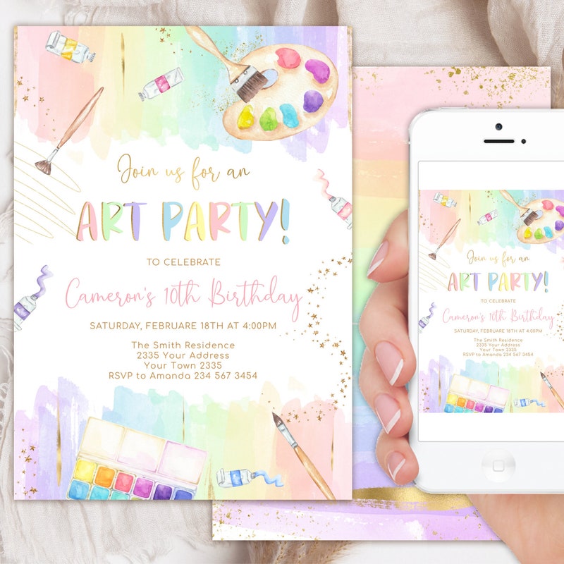 Paint Invitation - Etsy