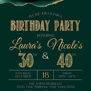 Editable Adult Joint Birthday Invitation. Joint Birthday Party Invite ...