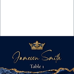 Editable Royal Birthday Party Place Card. Royal Table Name - Etsy