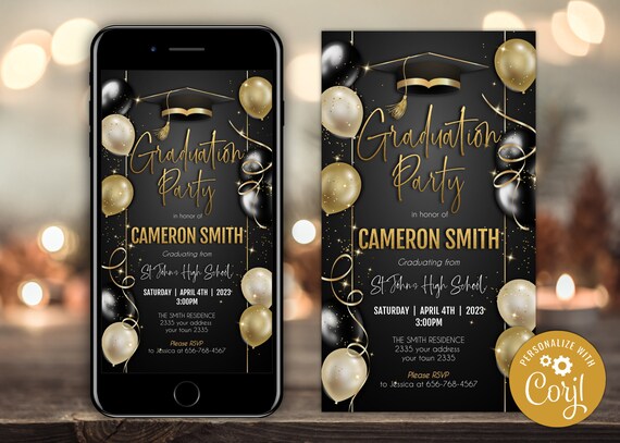 Glitter Graduation Party Invitations Graduation Party Invitation,