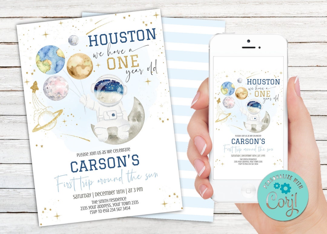 Editable Planet Birthday Invitation. Outer Space Invitation. - Etsy