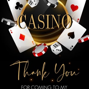 Editable Casino Birthday Thank You Tags. Poker Birthday Favor Tag ...