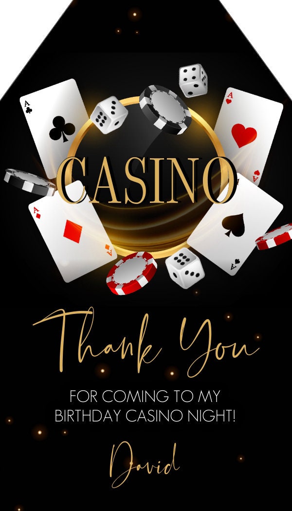 Editable Casino Birthday Thank You Tags. Poker Birthday Favor Tag ...