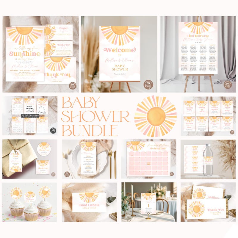 Sunshine Baby Sprinkle Template - Etsy