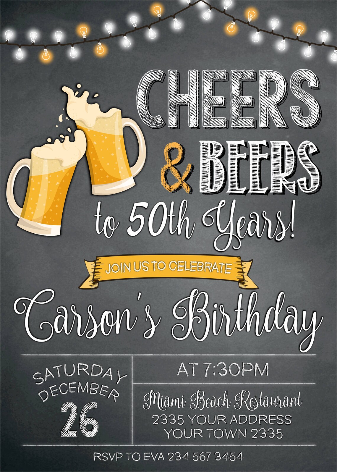 Cheers And Beers Invitation Beer Party Male Birthday Etsy