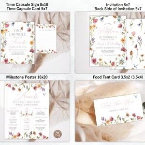 Editable Wildflower 1st Birthday Invitation Bundle. Wildflower First ...