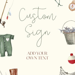 Editable Fishing Baby Shower Sign Bundle. A Little Fisherman is on the ...