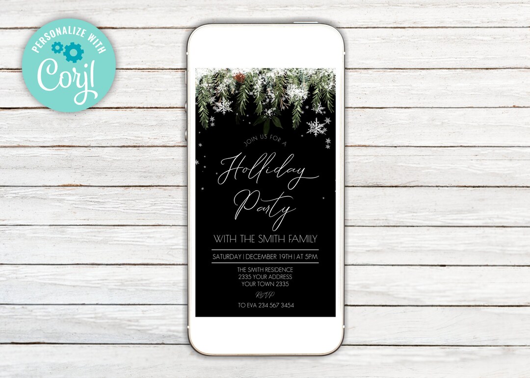 Editable Holiday Party Invitation. Christmas Party Invitation. - Etsy