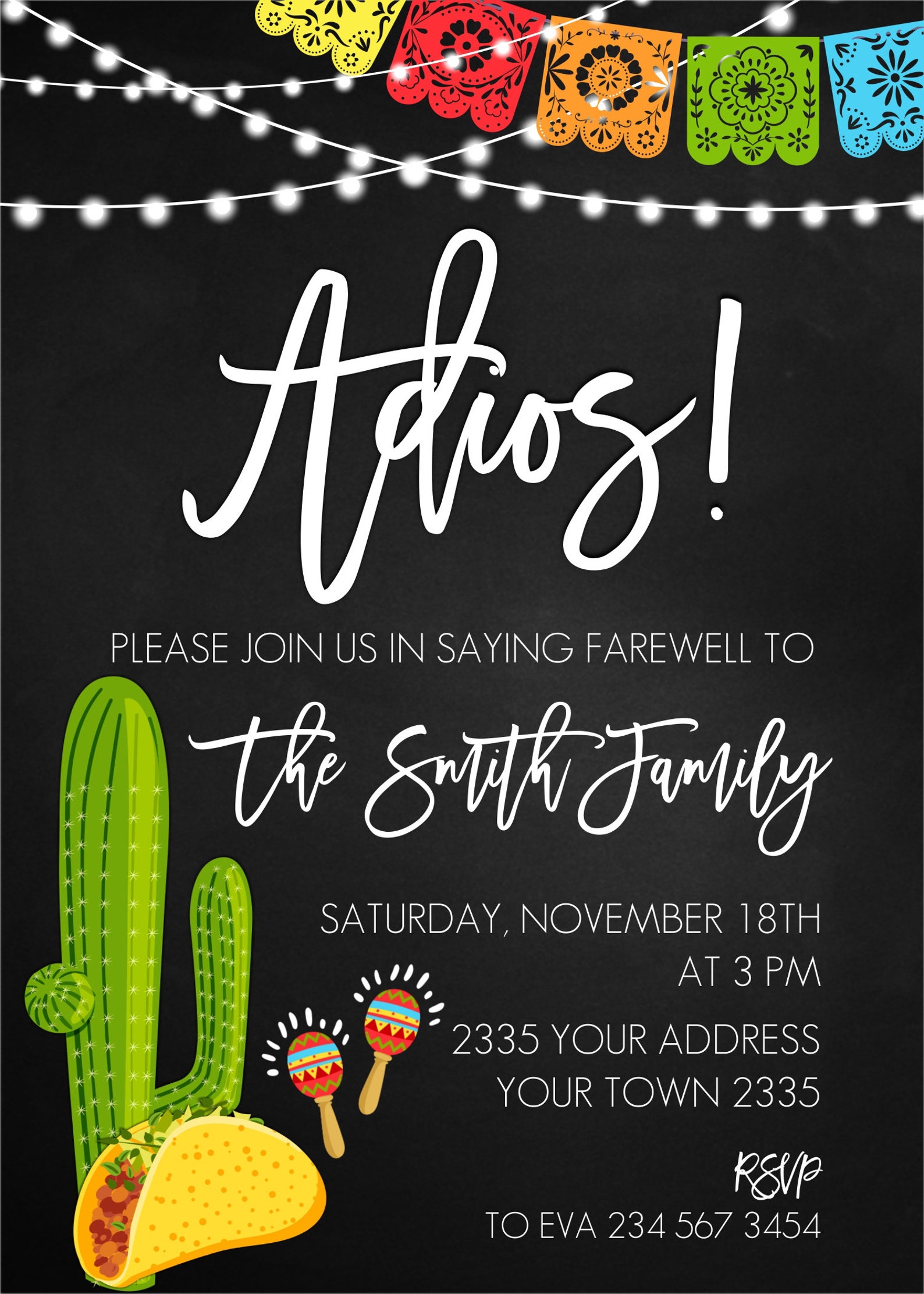 Editable Adios Farewell Party Invitation. Going Away Party Invite ...