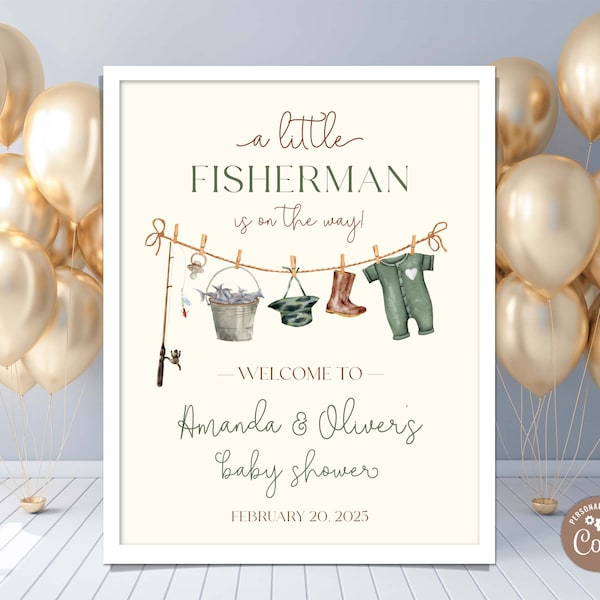 Fishing Themed Baby Shower Welcome Sign - Etsy
