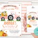 Editable Tractors, Pumpkins, Bales of Hay Birthday Invitation. Pink ...