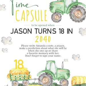 Editable Green Tractor, Bales of Hay Birthday Invitation Bundle ...