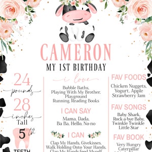 Editable Cow Birthday Invitation Bundle, Farm Party Decor (digital Item ...