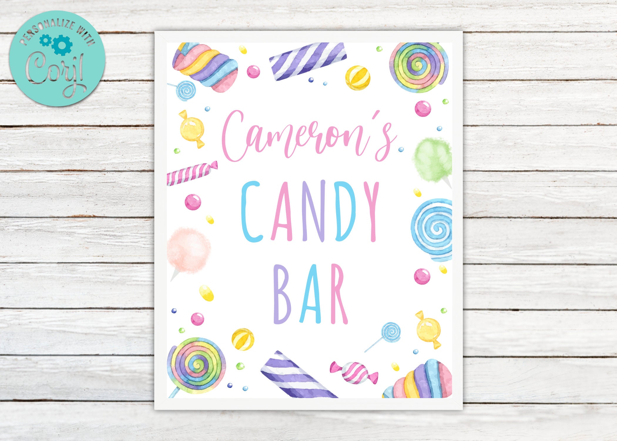 Editable Candy Bar Sign. Candy Shoppe Sign. Candy Birthday - Etsy Canada
